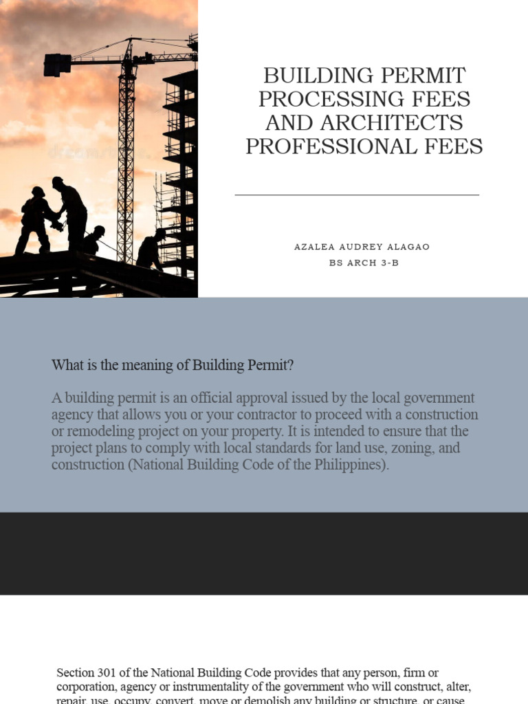 Building Permit Processing Fees and Architects Professional Fees | PDF | Architect | Cost