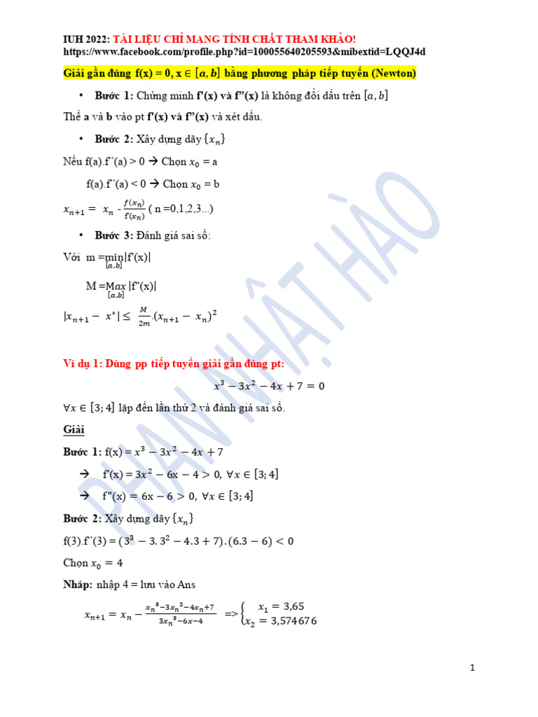 Phương Pháp Tính - Iuh | PDF