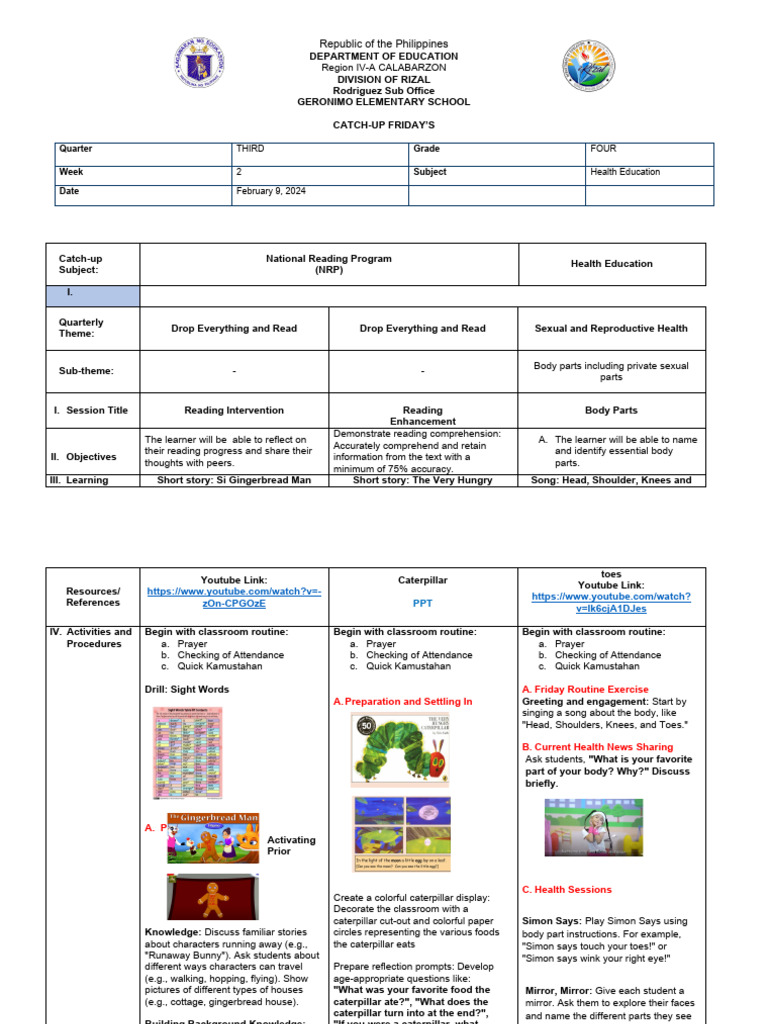 DLL Catch Up Friday Week 2 | PDF | Behavior Modification | Learning