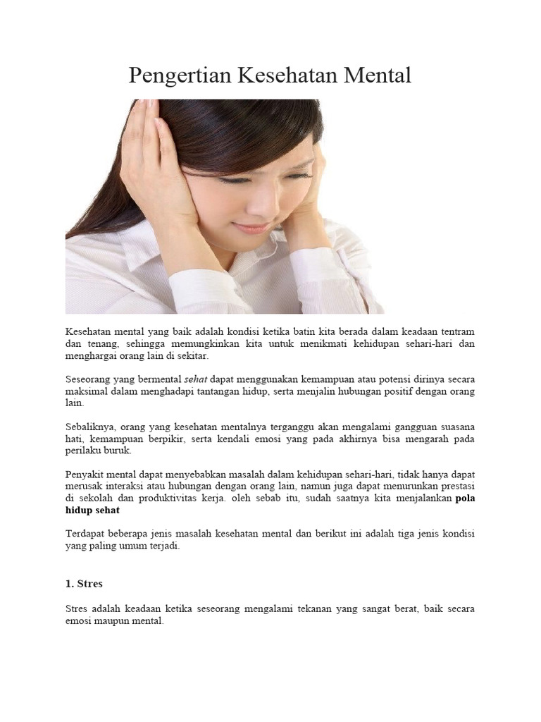 Pengertian Kesehatan Mental | PDF