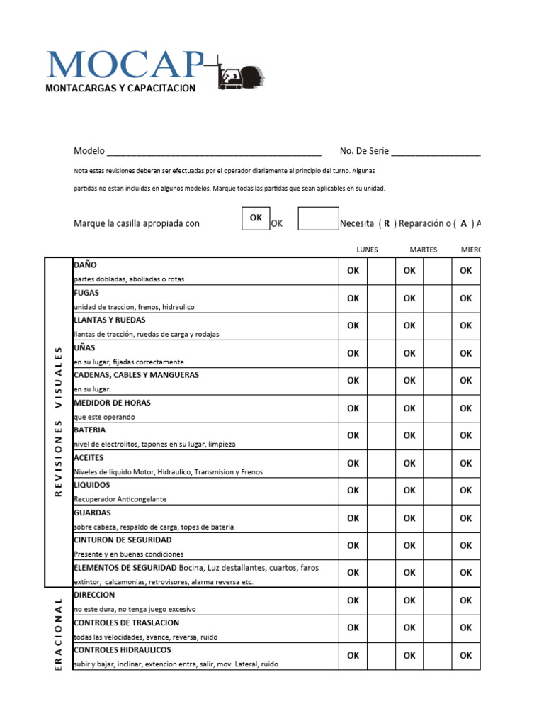 Check List Combustion MOCAP | PDF | Industria automotriz | Bienes ...