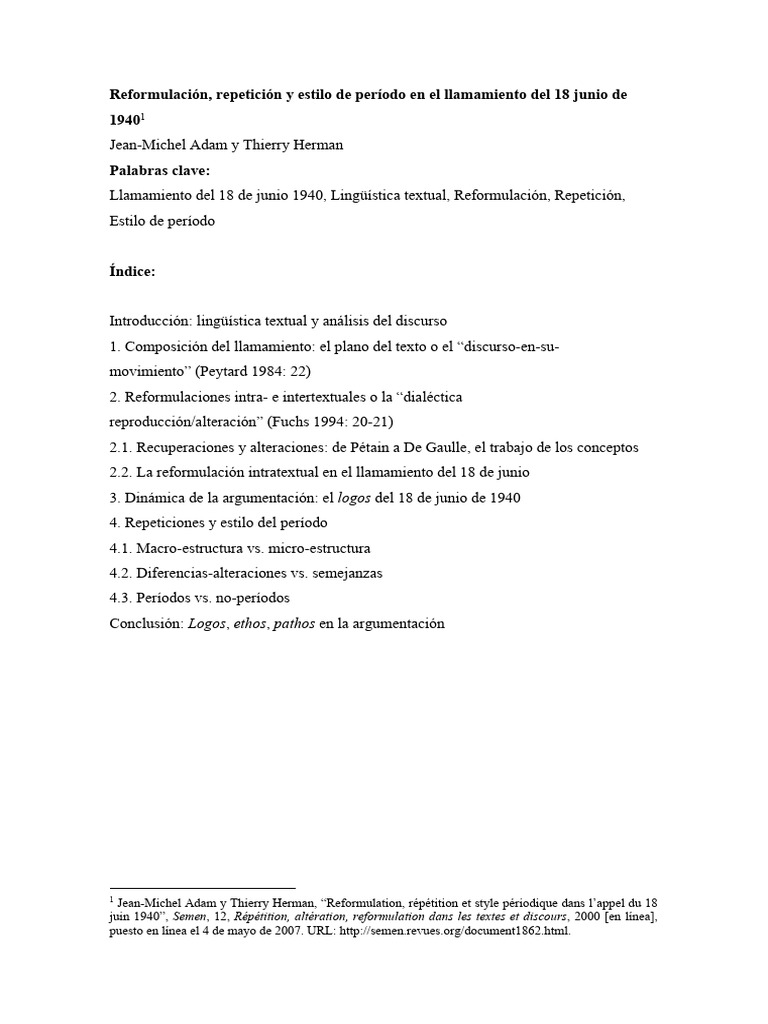 Jean-Michel Adam y Thierry Herman | PDF | Hablar en público | Retórica