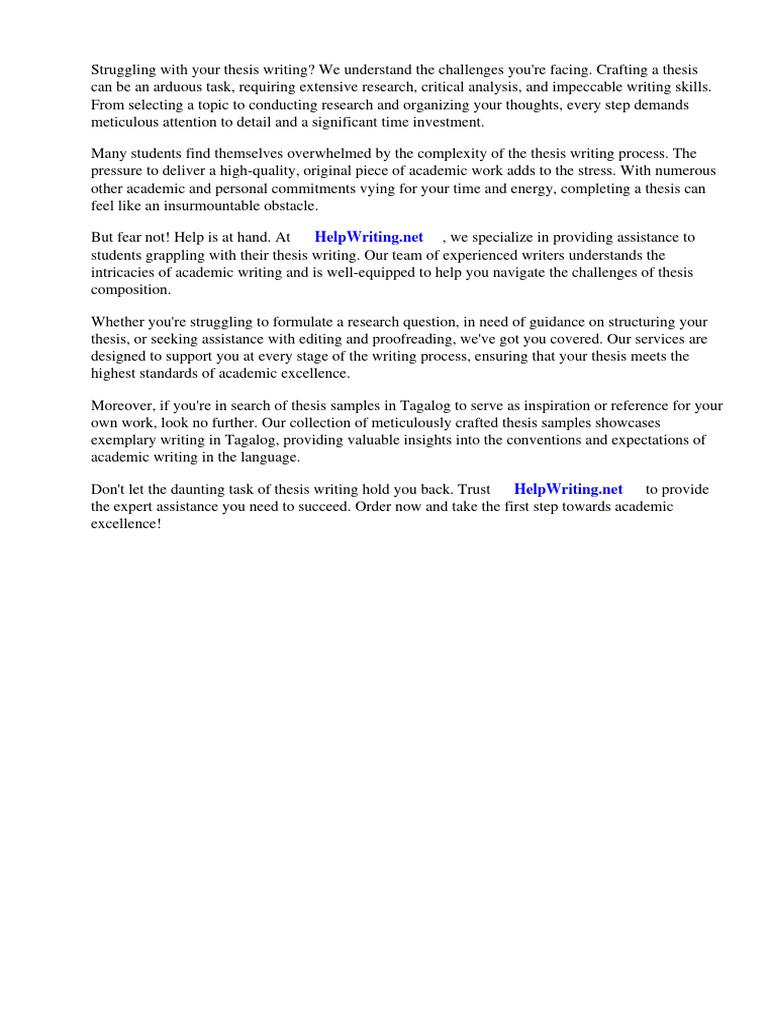 Thesis Samples Tagalog | PDF | Tagalog Language | Thesis