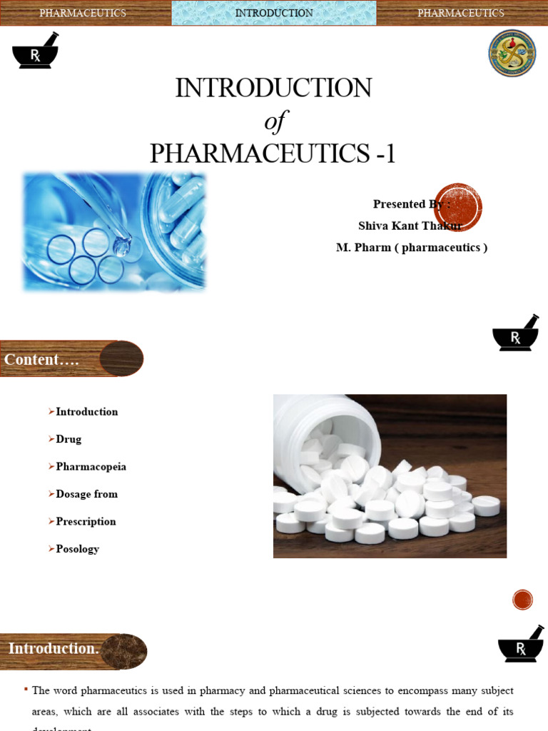 Of Pharmaceutics - 1: Presented By: Shiva Kant Thakur M. Pharm (Pharmaceutics) | PDF
