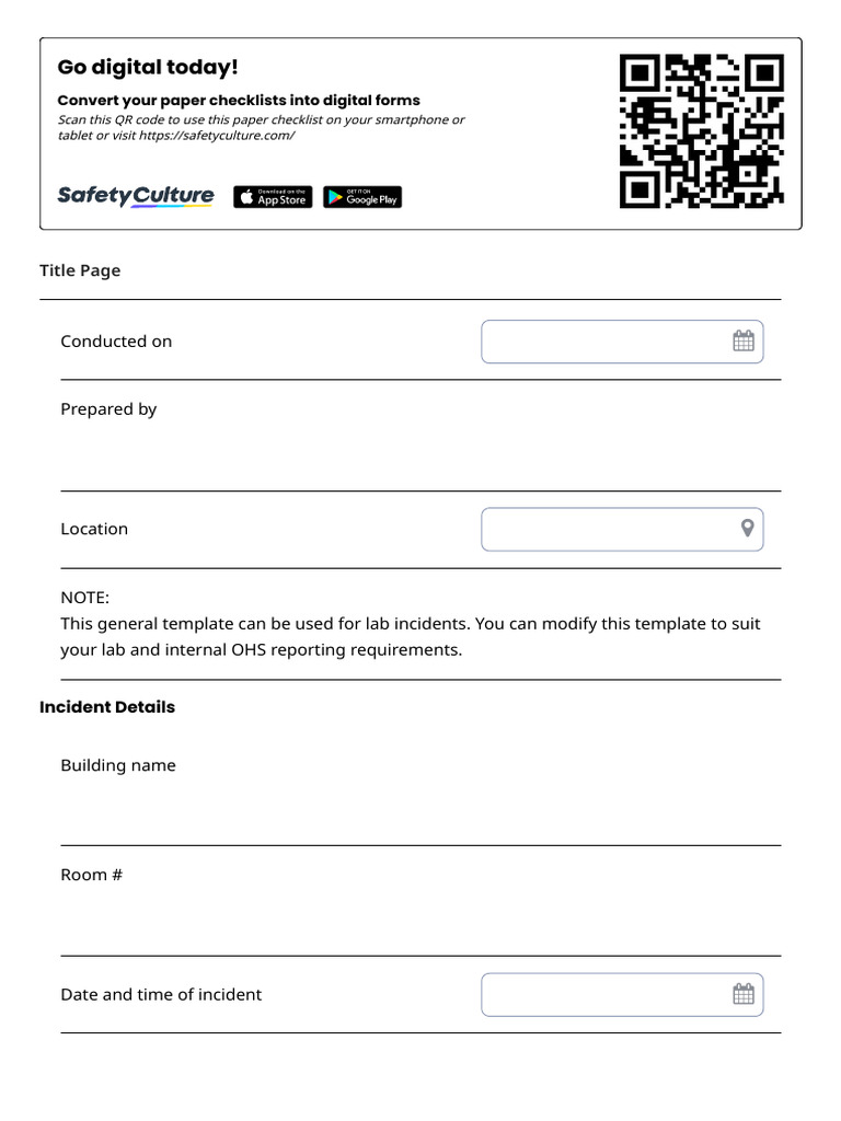 Lab Incident Report Template | PDF
