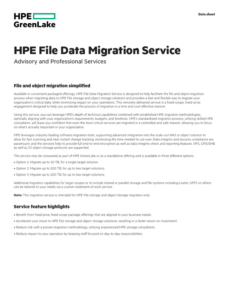 HPE File Data Migration Service-4aa6-7249enw | PDF | Backup | File System