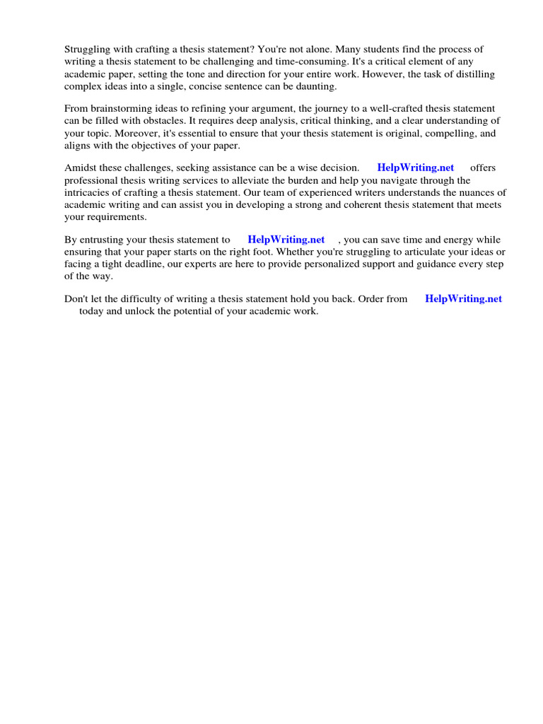 Crafting Effective Thesis Statements | PDF