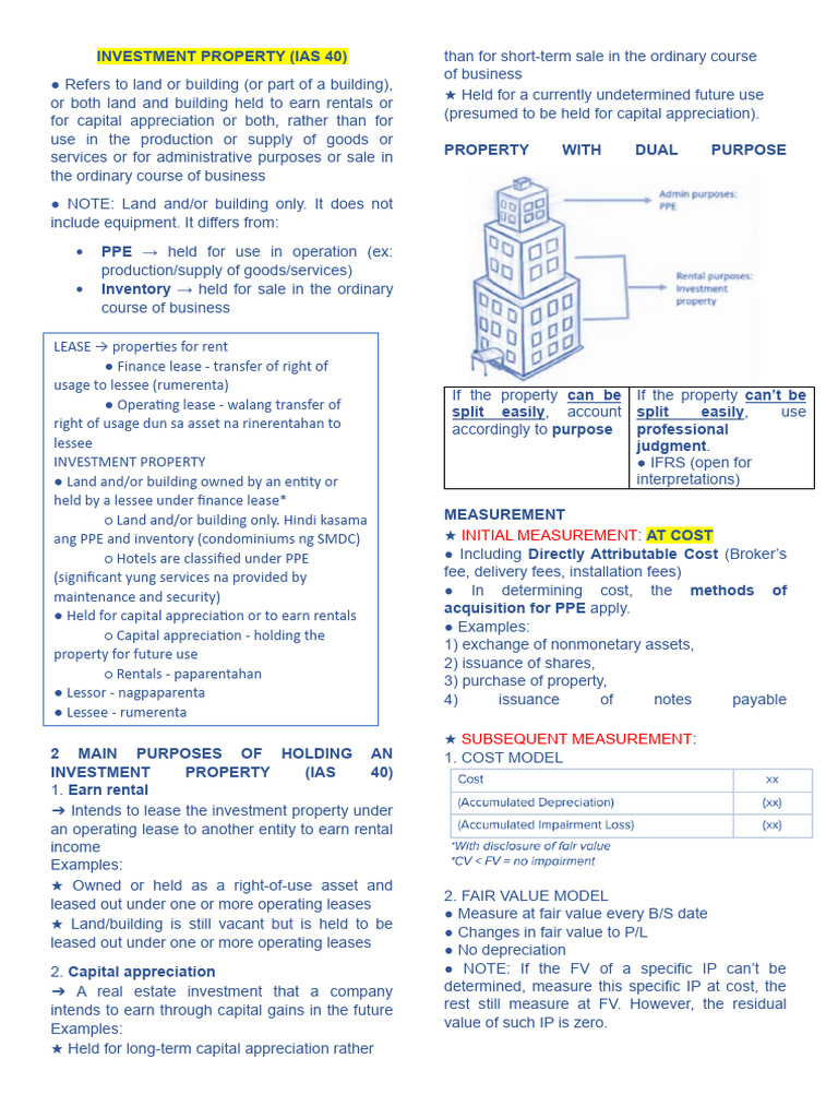 Investment Property (Ias 40) : Initial Measurement | PDF | Goodwill ...