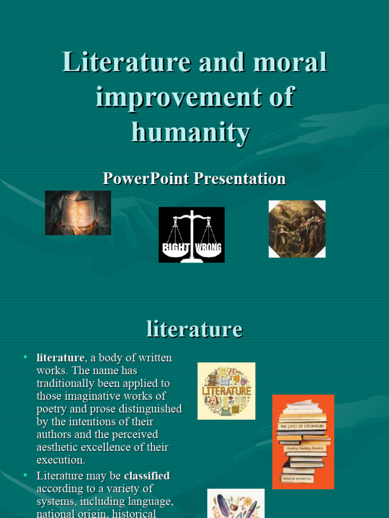 Literature and Moral Improvement of Humanity | PDF | Morality | Cognition
