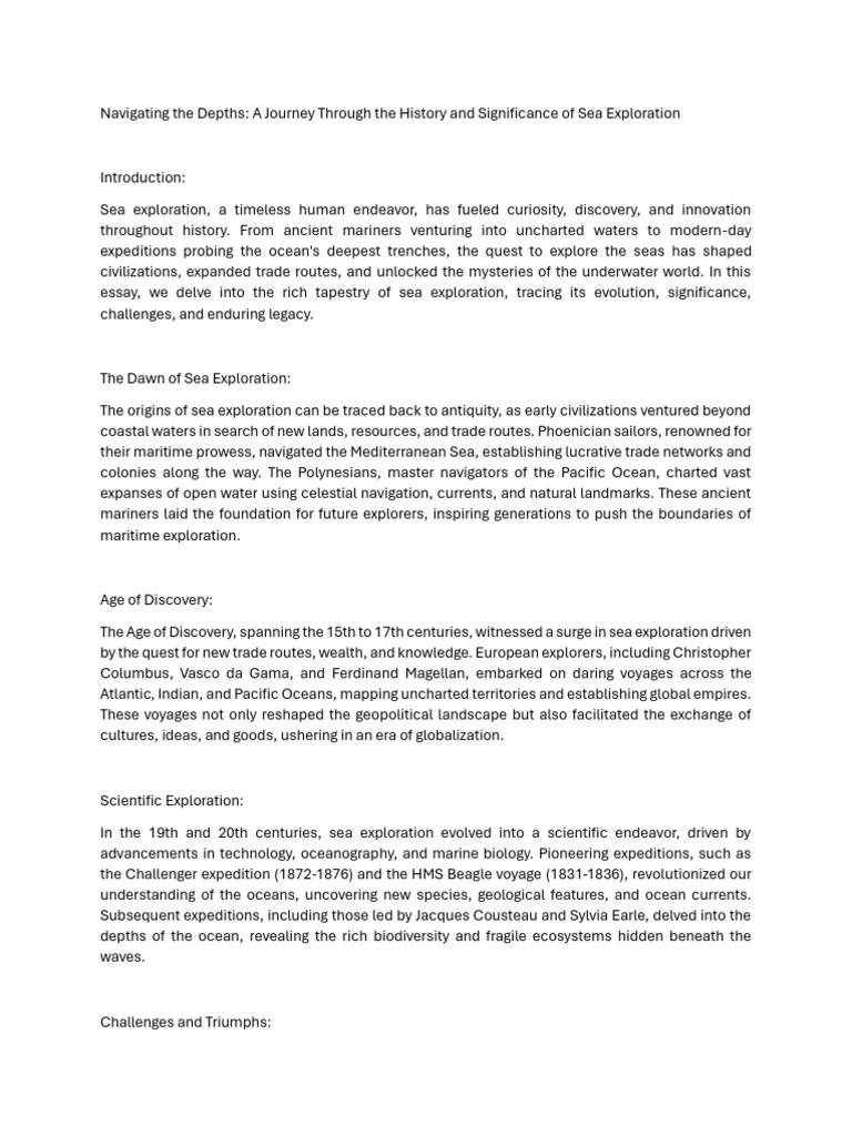 Navigating The Depths | PDF