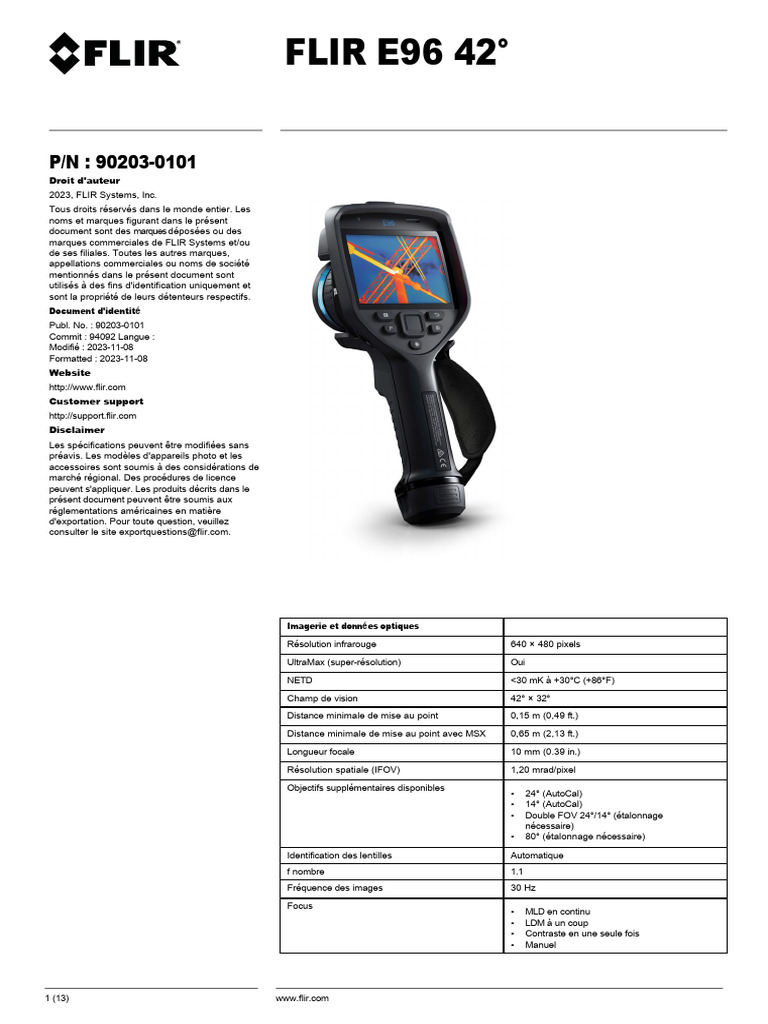 Flir E96 42° | PDF