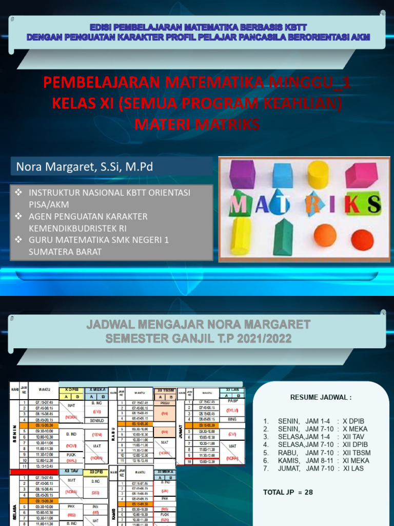 Definisi Ordo Transpose Matriks | PDF | Metode & Bahan Ajar