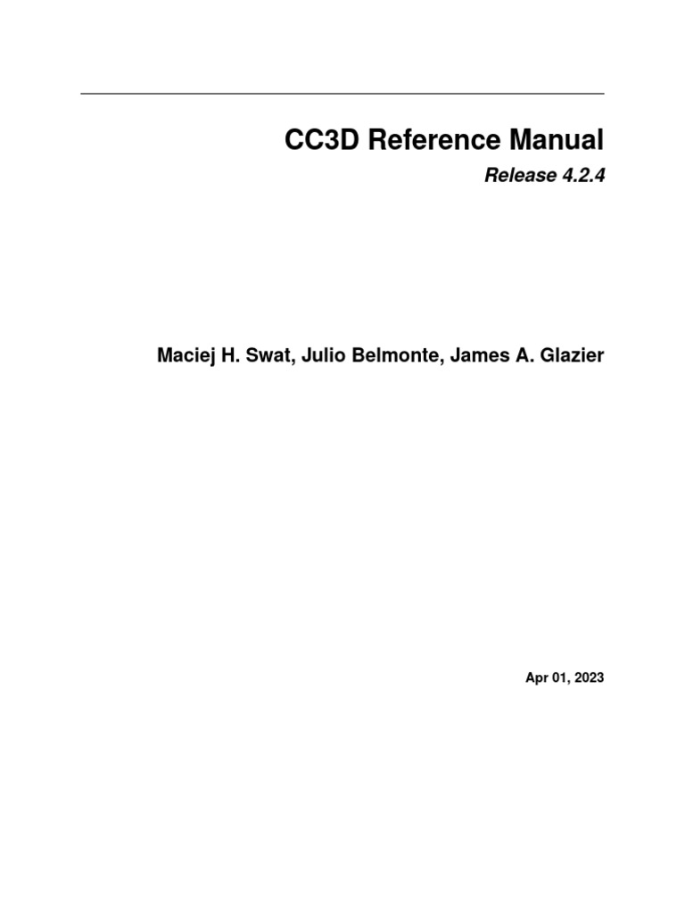 COMPUCELL3D Reference Manual | PDF | Computer Simulation | Anonymous Function