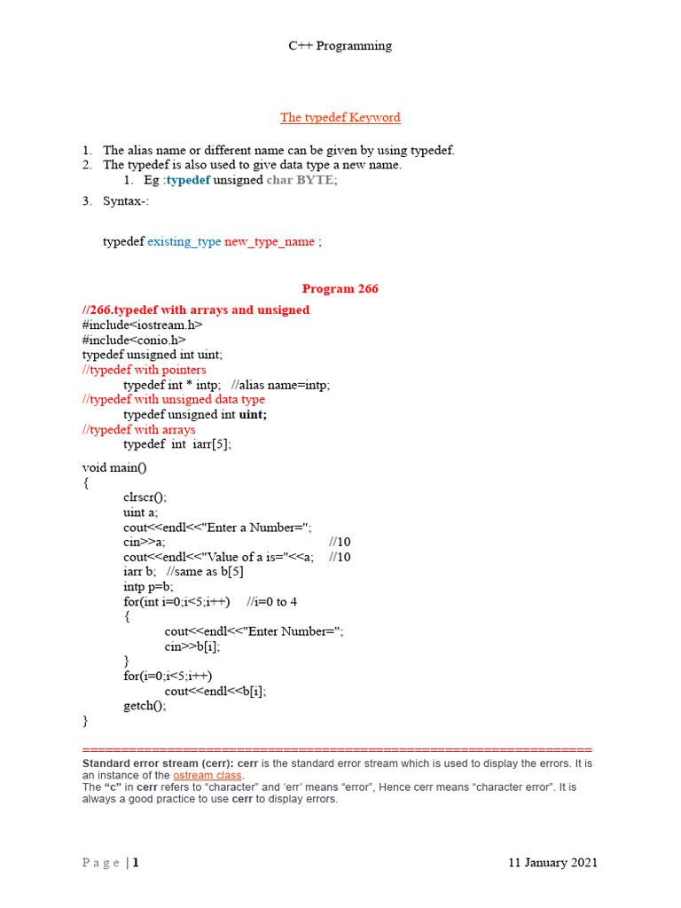 Remaining - Topics (11 Jan, 2021) | PDF | C++ | Programming