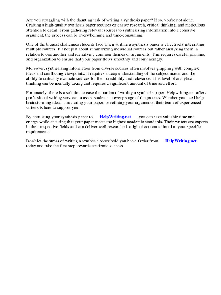 How To Write A Synthesis Paper Step by Step | PDF