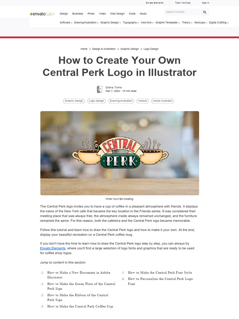 How To Create Your Own Central Perk Logo in Illustrator - Envato Tuts+ ...