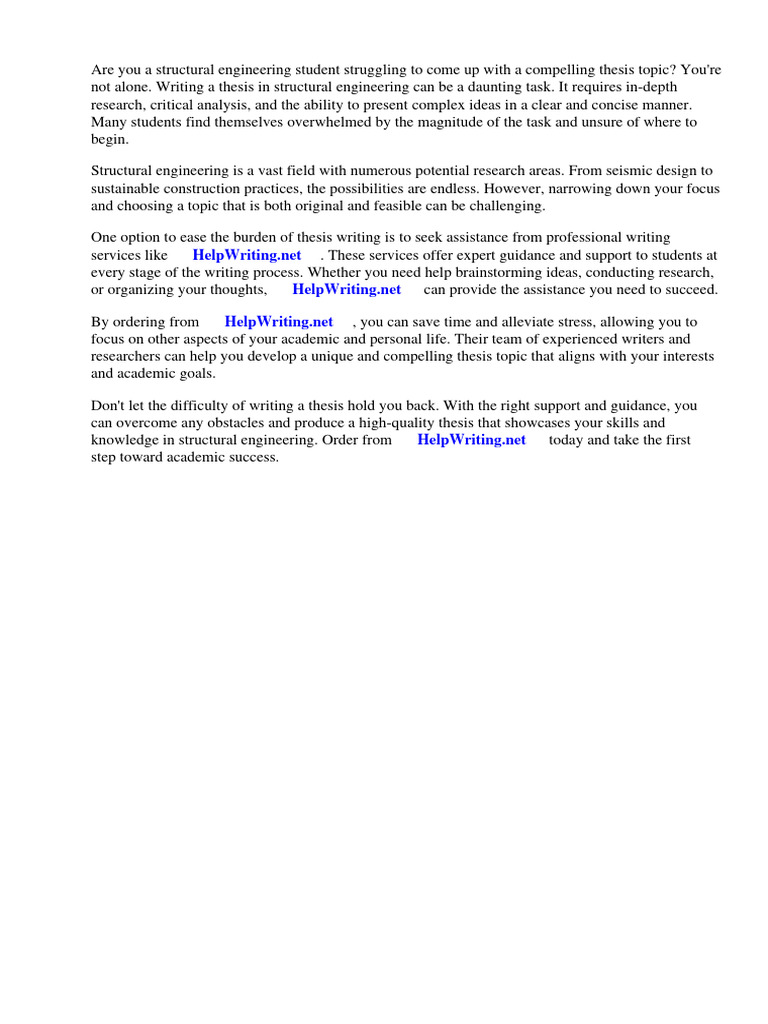 Structural Engineer Thesis Topics | PDF