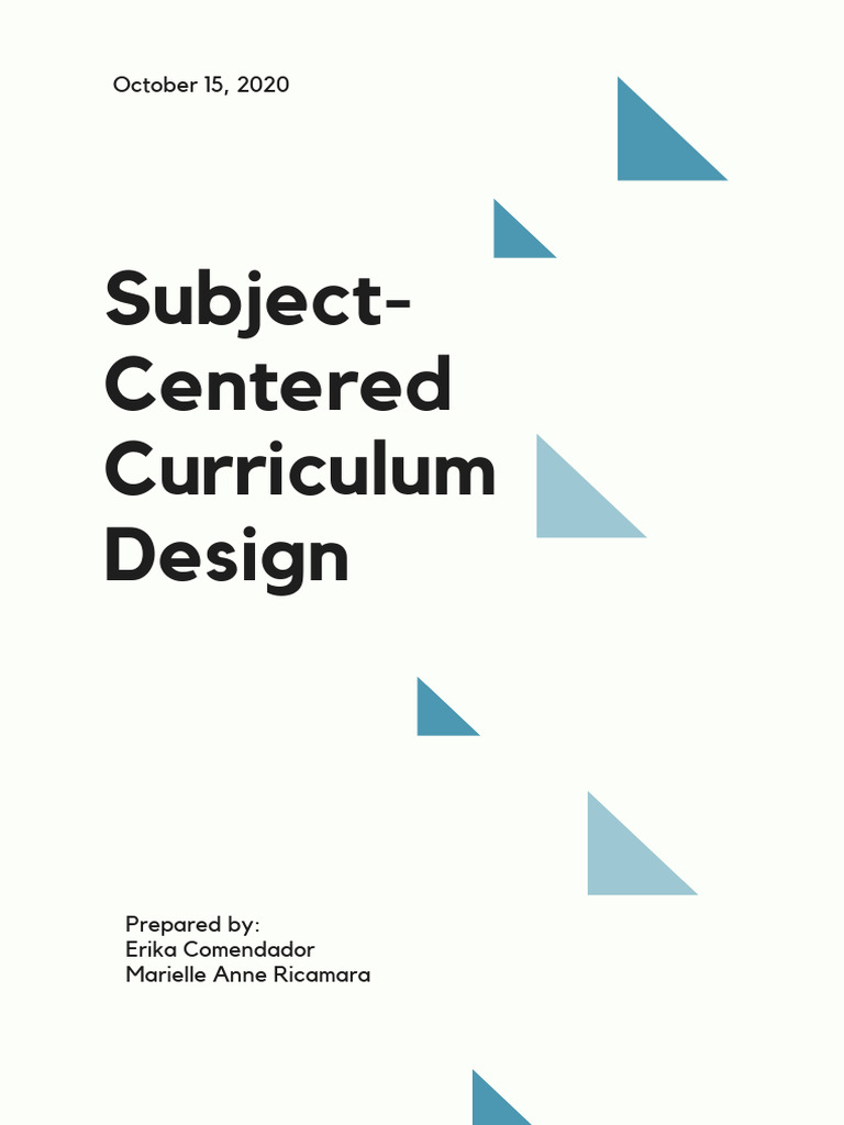 Subject-Centered Curriculum Design | PDF