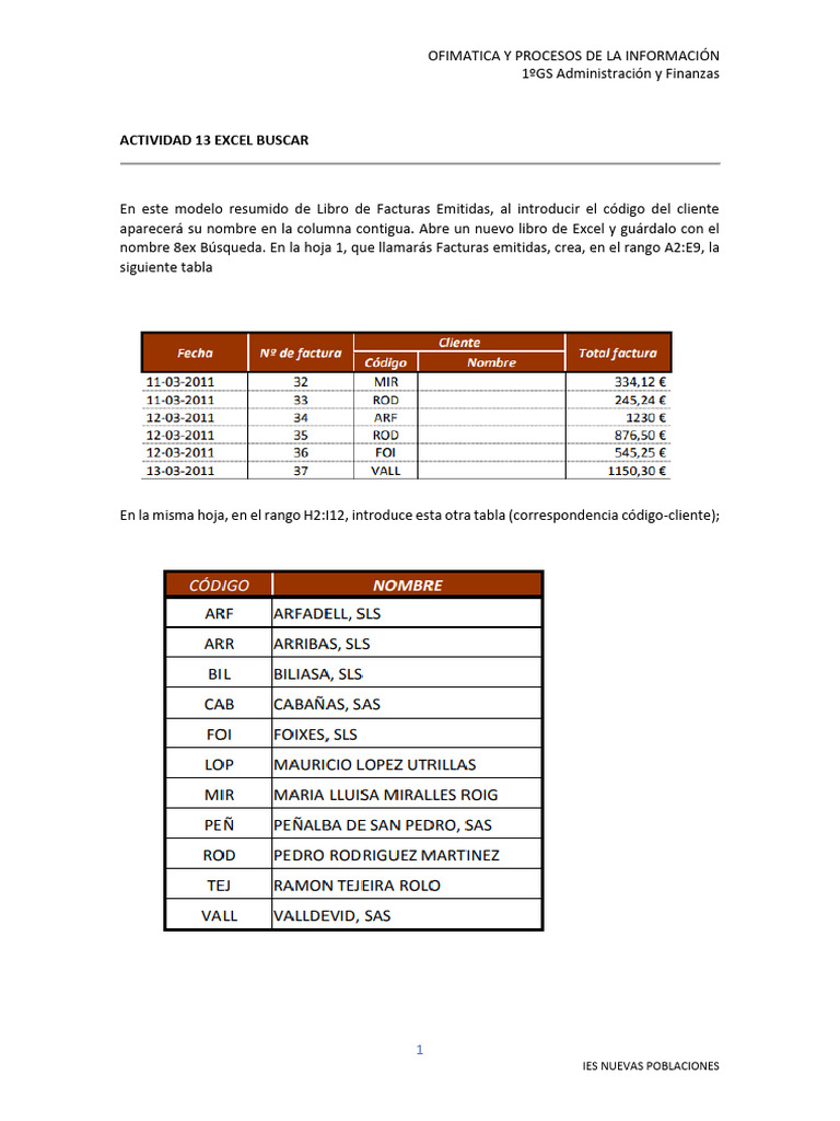 ACTIVIDAD 13 EXCEL BUSCAR | PDF