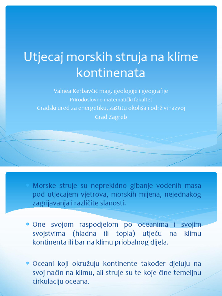 Utjecaj Morskih Struja Na Klimu | PDF