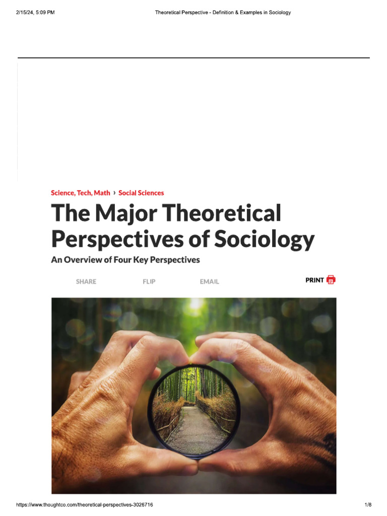 The Major Theoretical Perspectives of Sociology | PDF