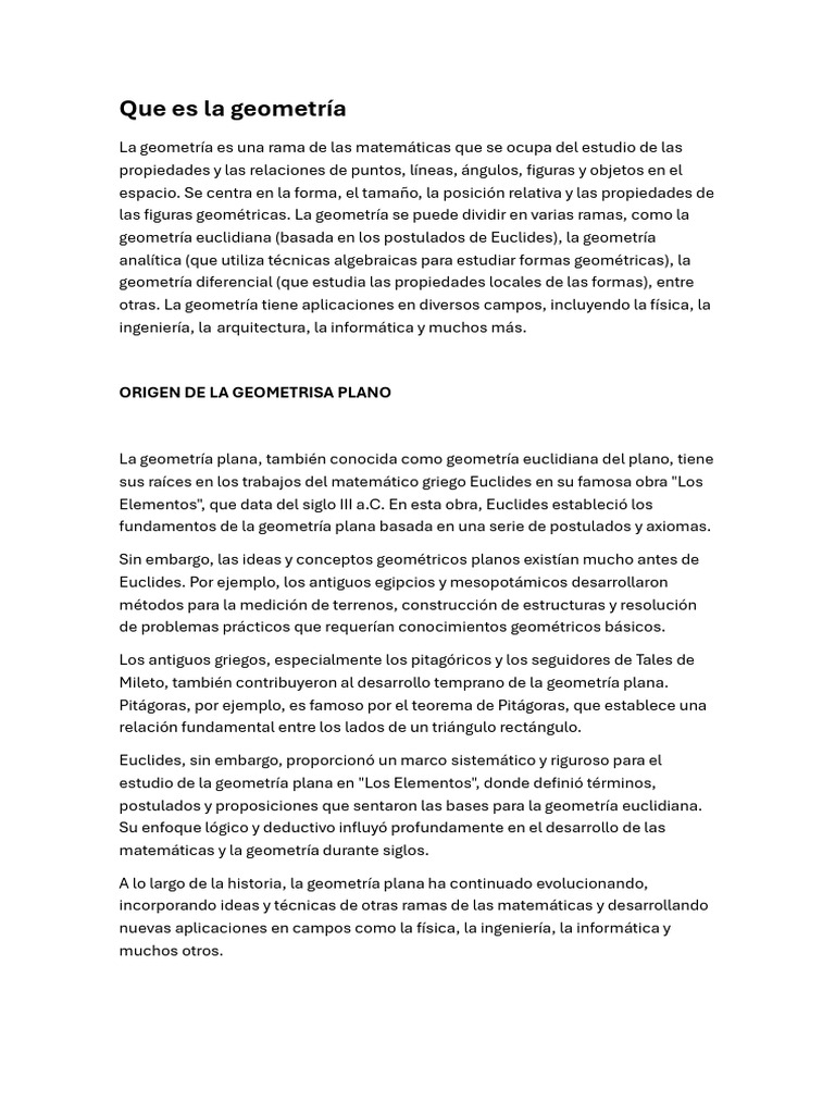 Que Es La Geometría | PDF