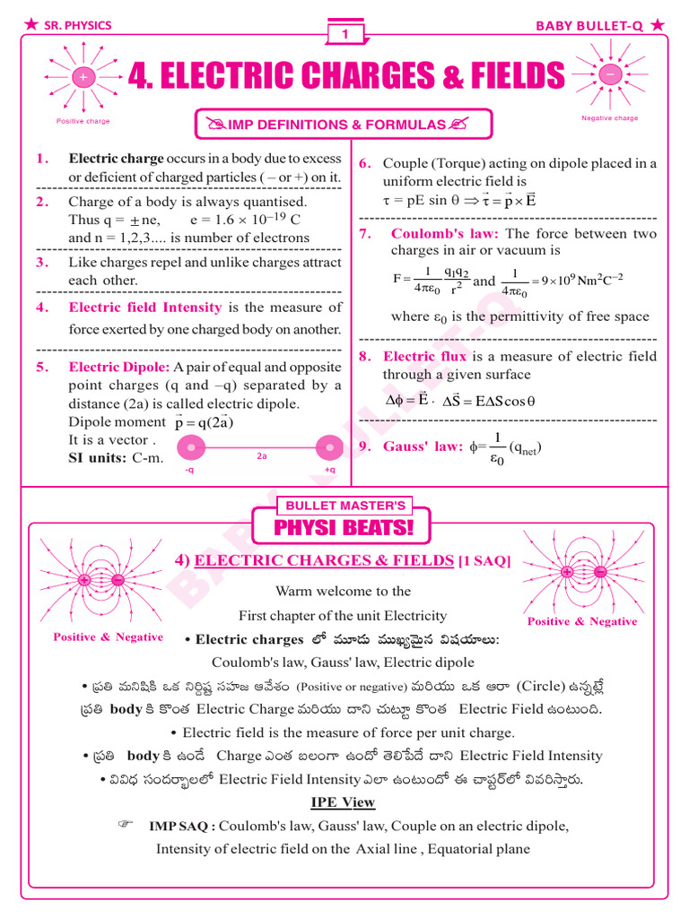 Class 12 Electric Charges Mind Map | PDF | Electric Field | Electricity