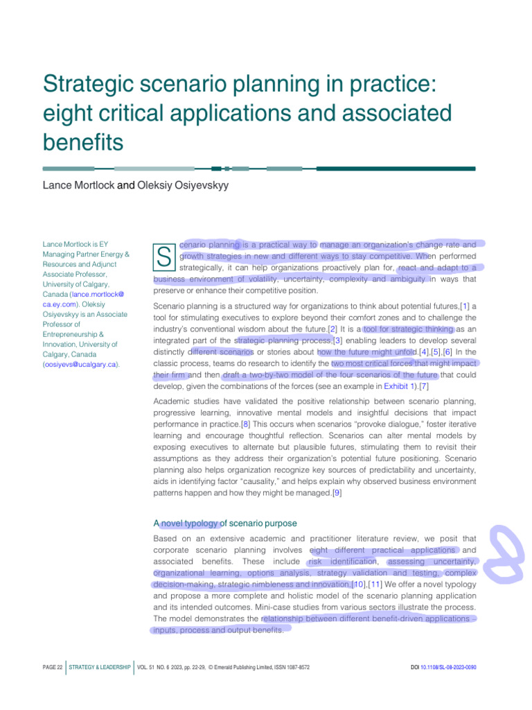 Strategic Scenario Planning Guide | PDF | Strategic Management | Scenario Planning