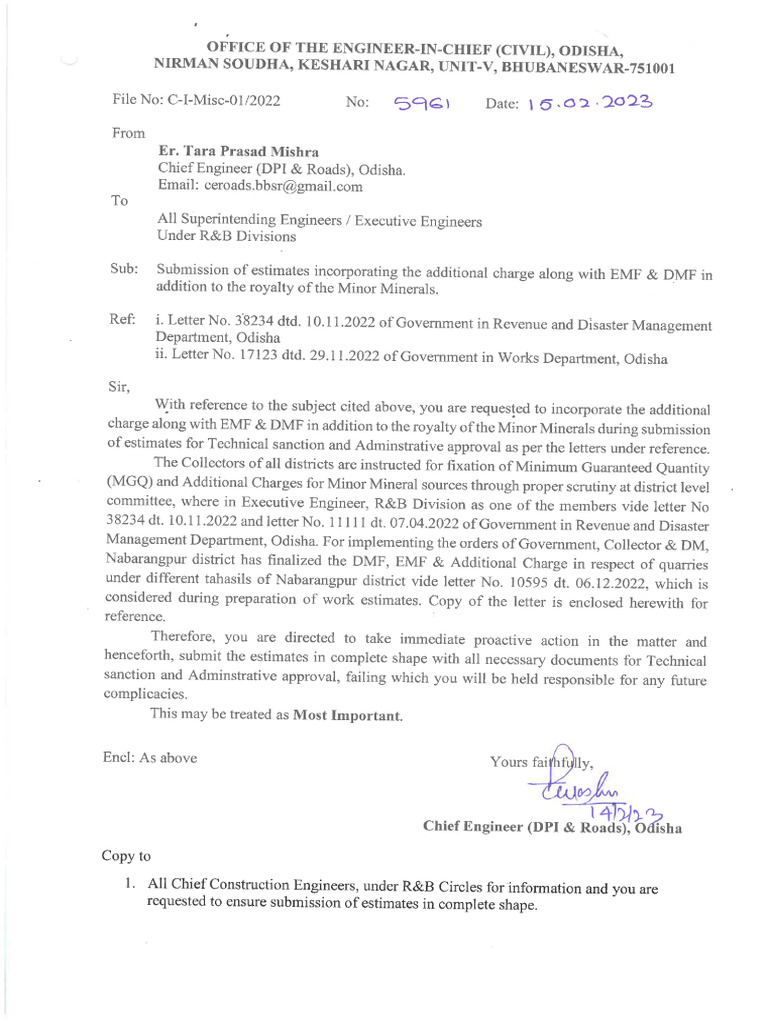 5961 - DMF-EMF - Addl Royalty-Est | PDF