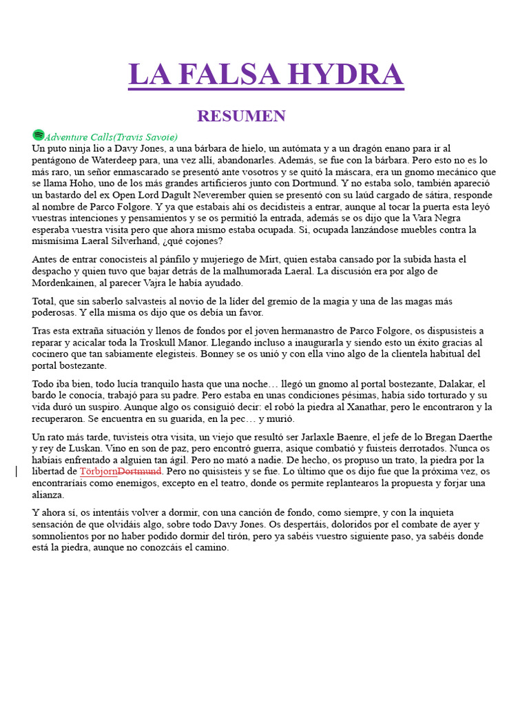 La Falsa Hydra | PDF | Poesía | Libros para adolescentes