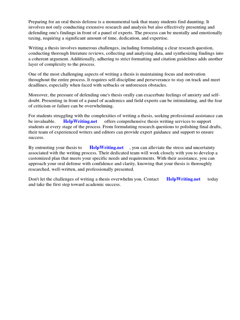 Oral Thesis Defense Introduction | PDF | Career & Growth