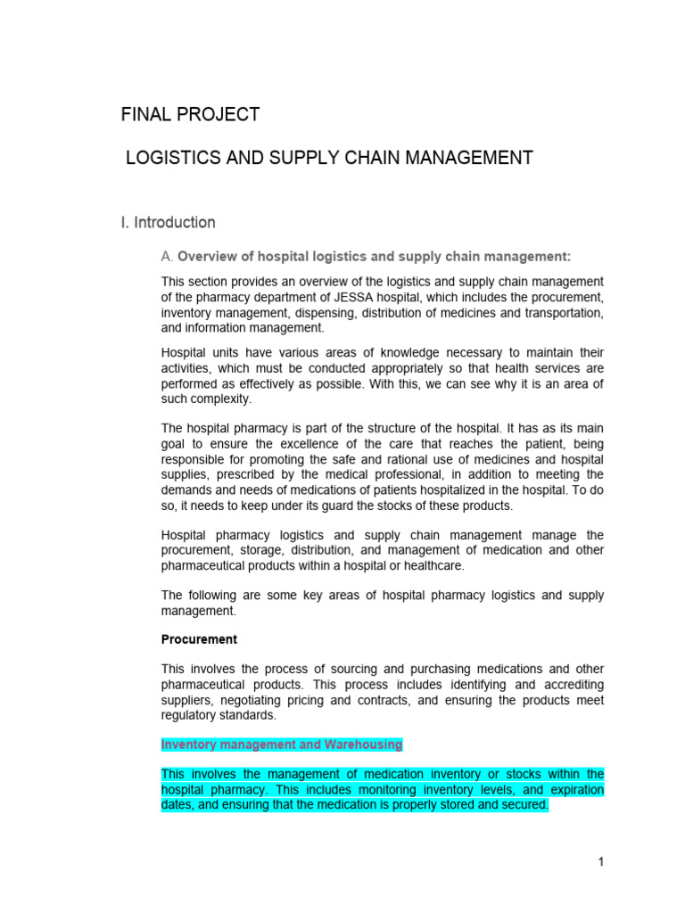 Logistics Final Project copy1 | PDF