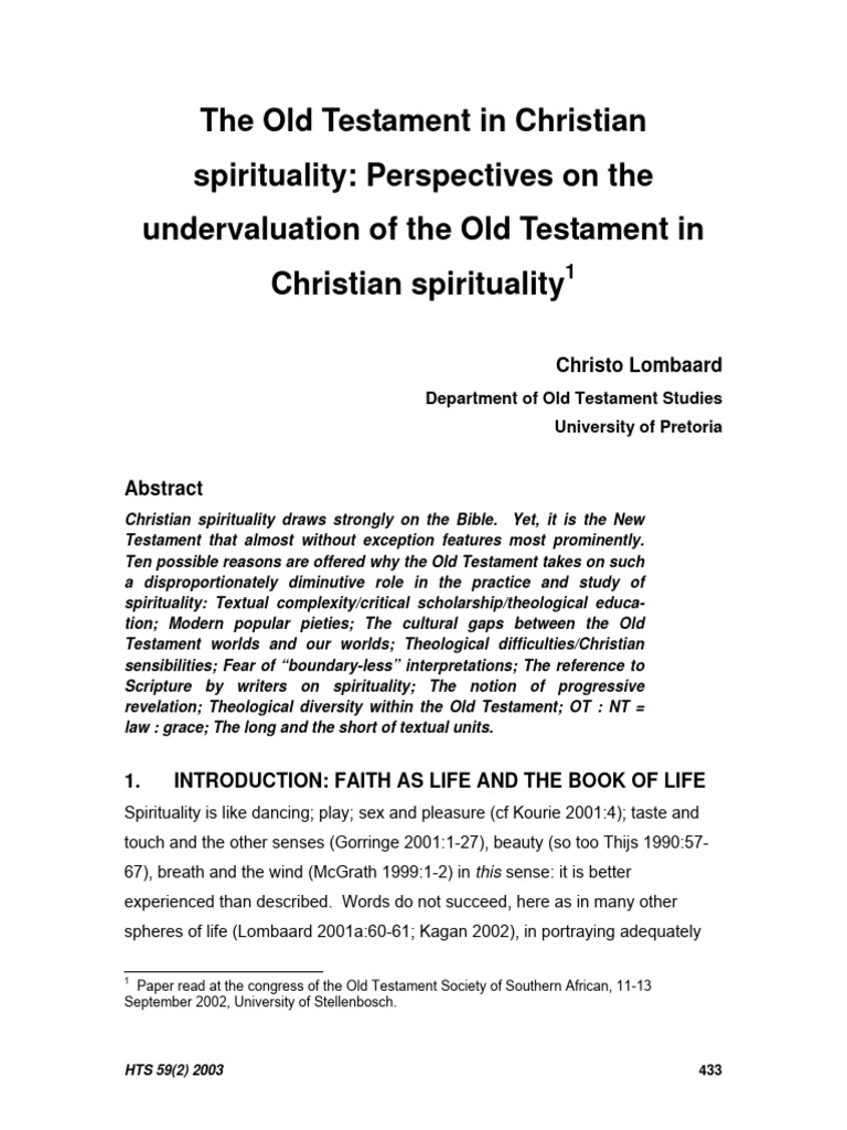 Old Testament's Role in Christian Spirituality | PDF | Bible | Old ...