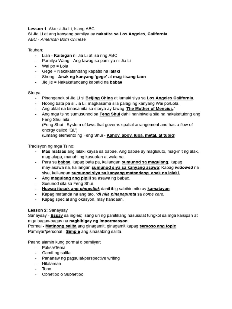 Fil Reviewer 3rd QTR | PDF