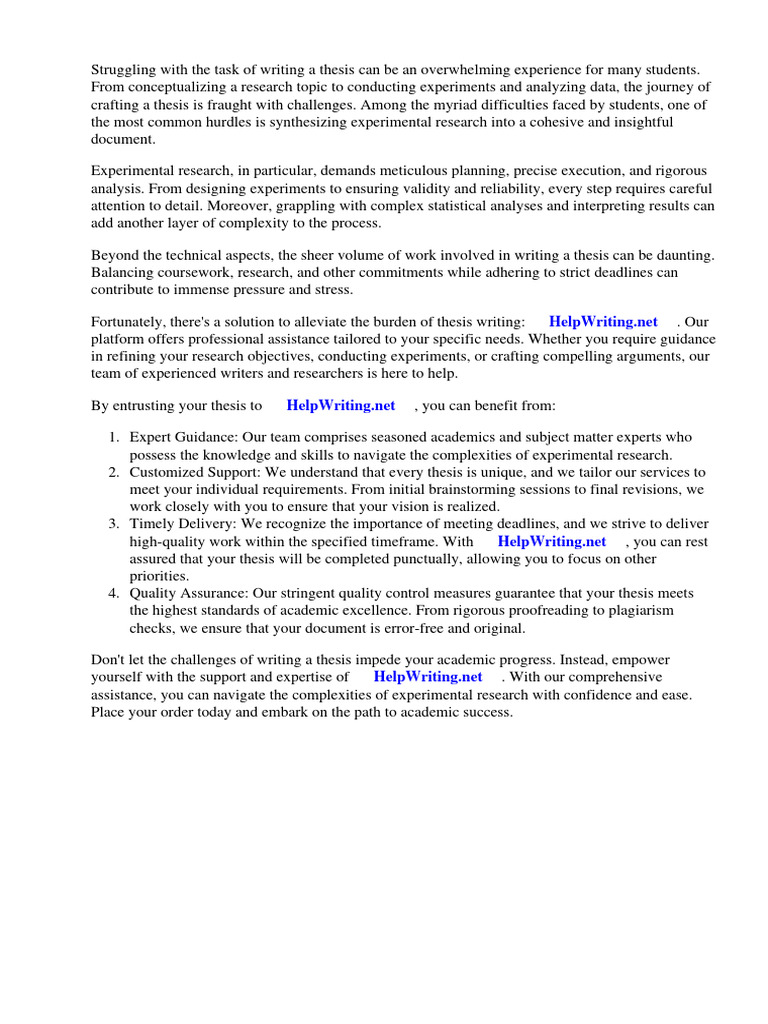 Experimental Research Thesis PDF | PDF | Experiment | Scientific Method