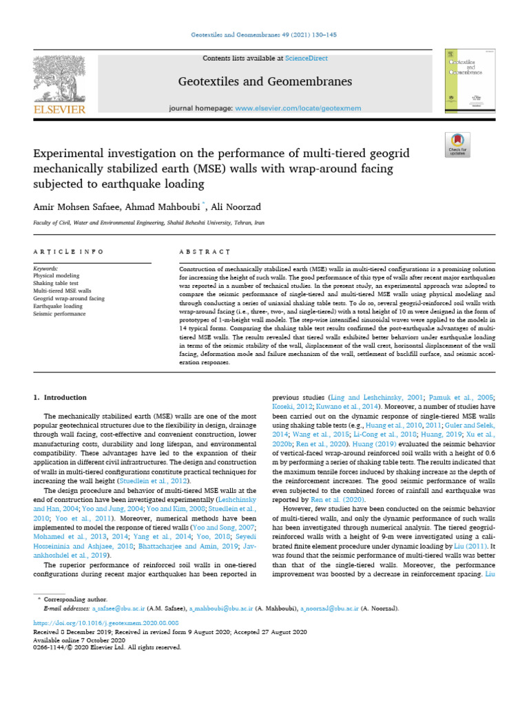 Reinforced Soil Wall | PDF | Waves | Seismology