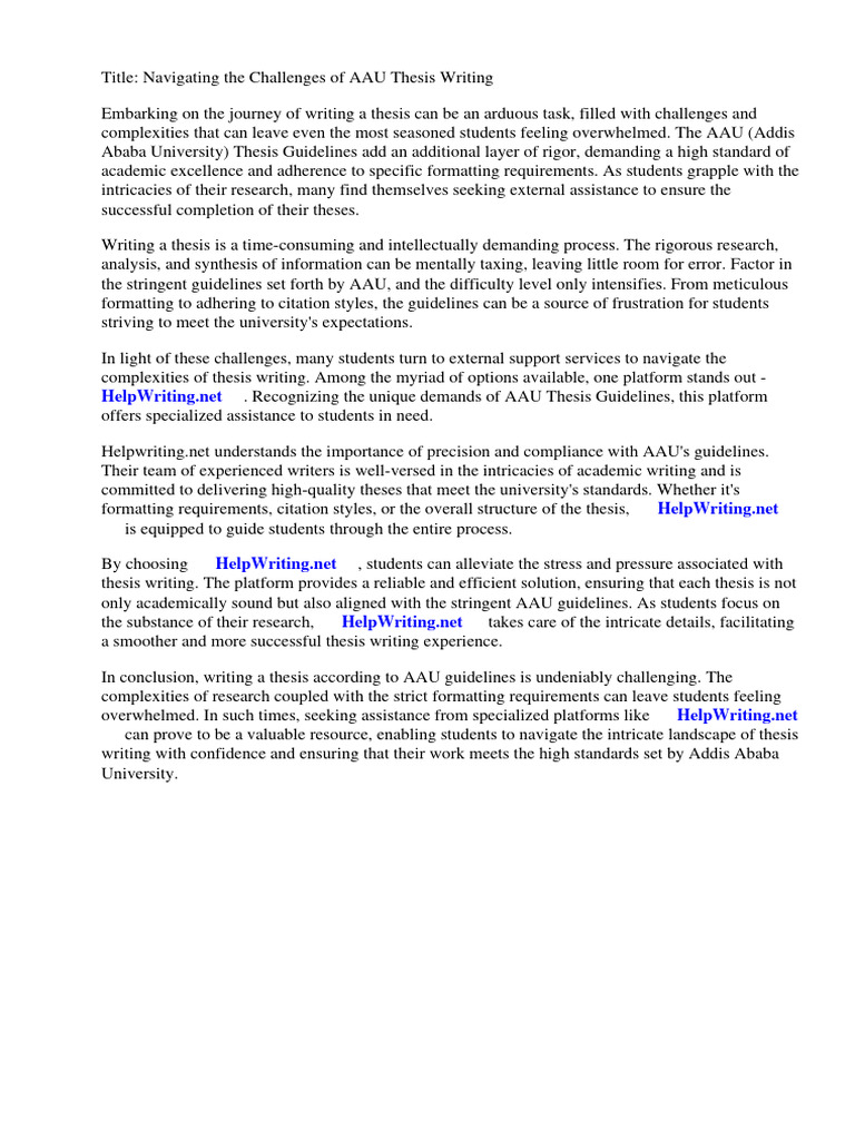 Aau Thesis Guidelines | Download Free PDF | Thesis