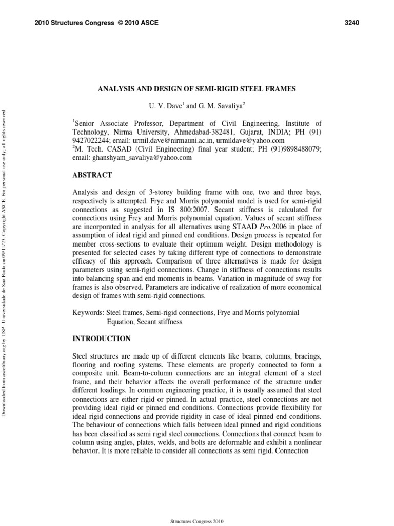 2010-Semi-Rigid Connections | PDF | Structural Analysis | Applied And ...