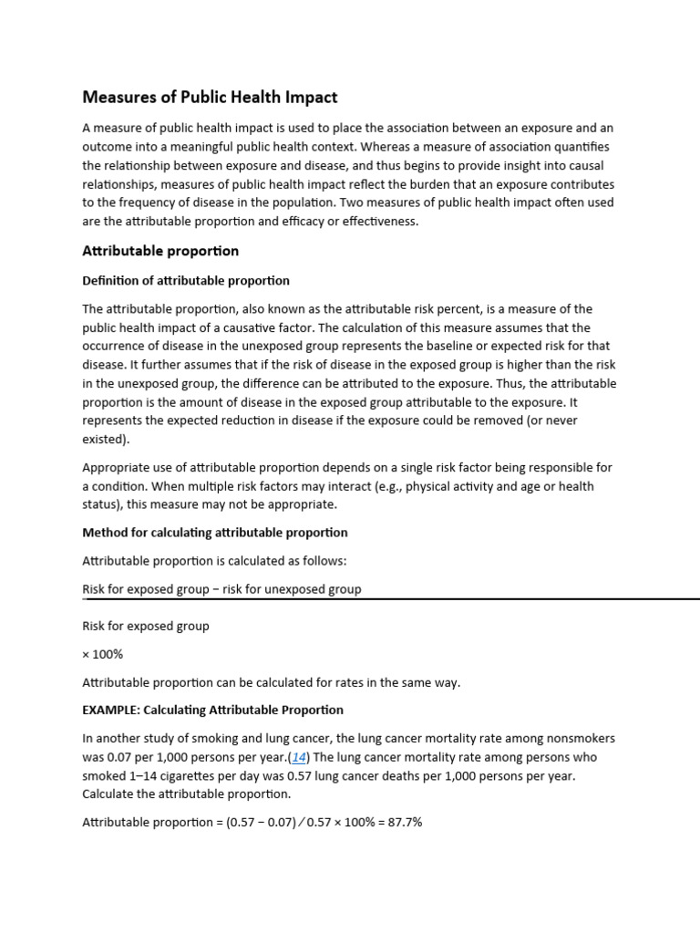 Measures of Public Health Impact | PDF | Risk | Health Policy