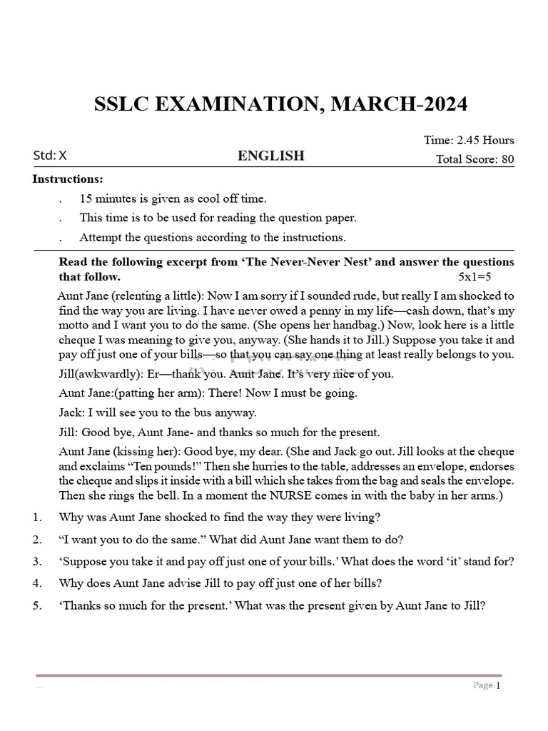 Sample Question Paper English-2 | PDF | Poetry