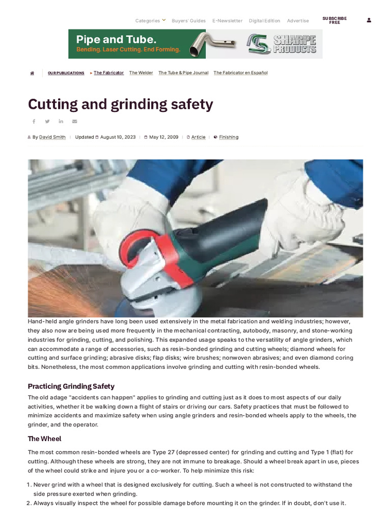 Cutting and Grinding Safety Guidelines | PDF | Grinding (Abrasive ...