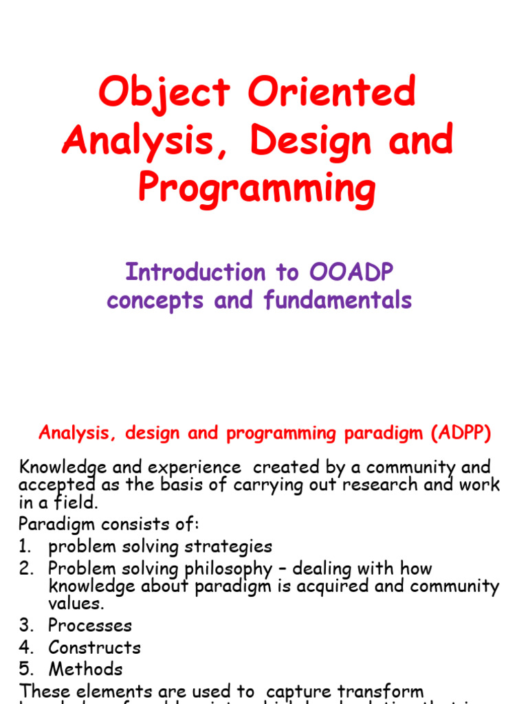 Handout1 Introduction To Ooad And Programming Pdf Programming Computer Program 7765