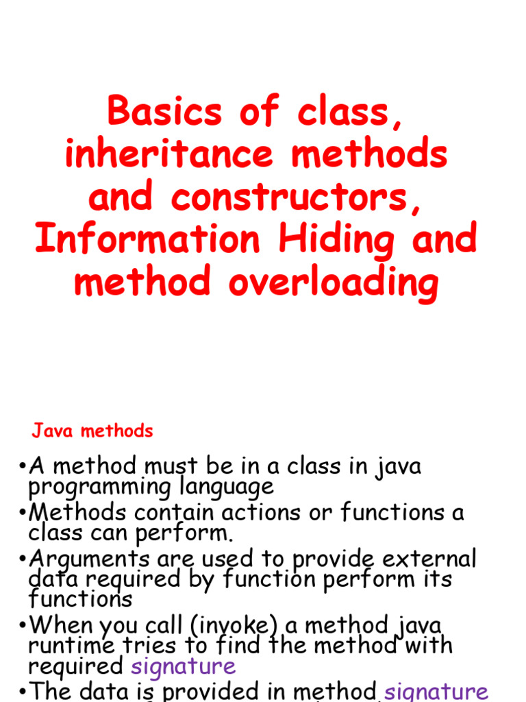 Handout 4 Basic Inheritance Info Hiding Overloading Pdf