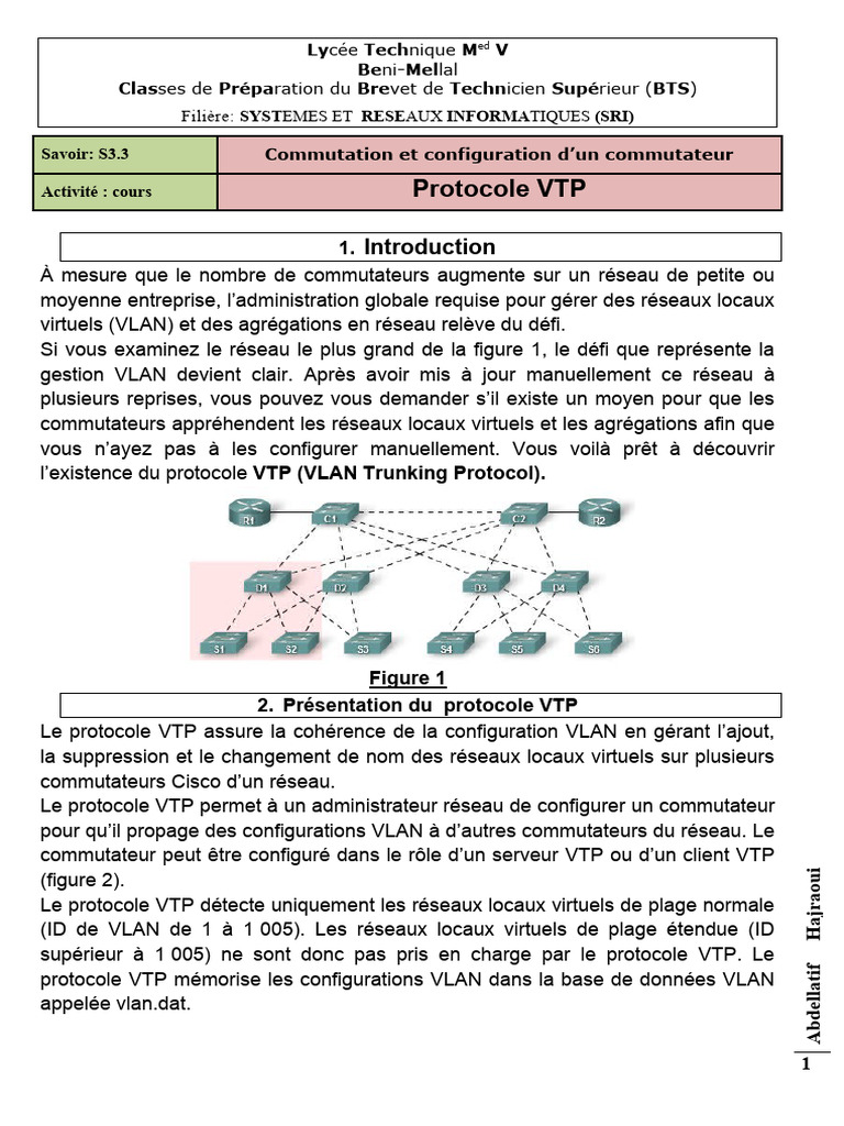 Protocole VTP Présentation | PDF