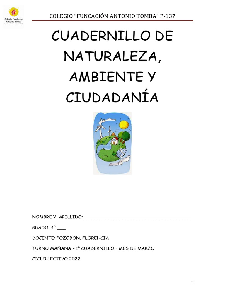4°-CUADERNILLO DE NATURALEZA N°1 | PDF | Science | Naturaleza