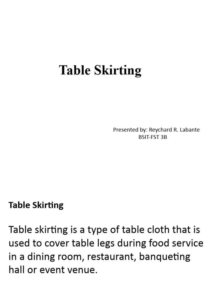 Types of Table Skirting Explained | PDF | Home & Garden
