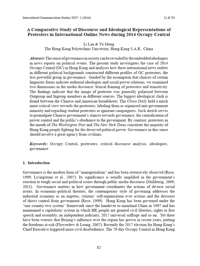A Comparative Study of Discourse and Ideological Representations of | PDF | Experience | News