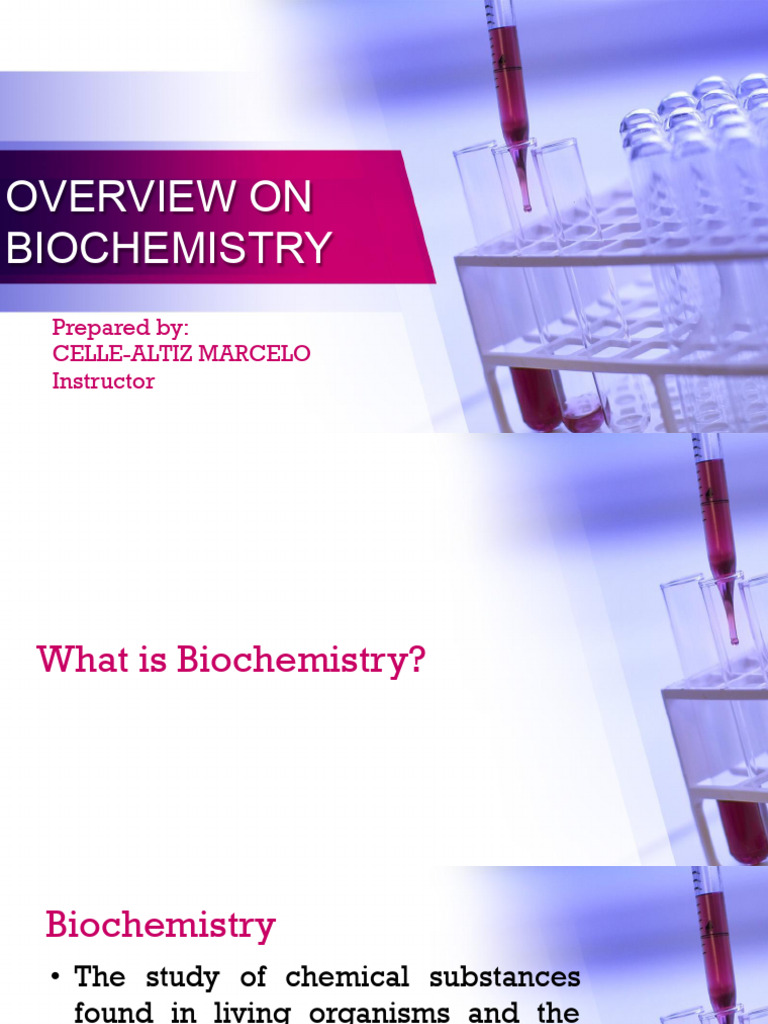 01 Overview On Biochemistry | PDF | Biochemistry | Chemistry