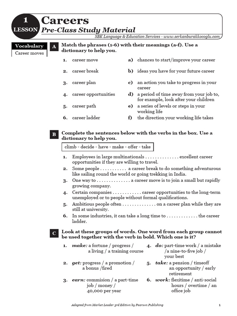 Lesson 1 Pre Class Study Material Pre Intermediate | PDF | Question ...