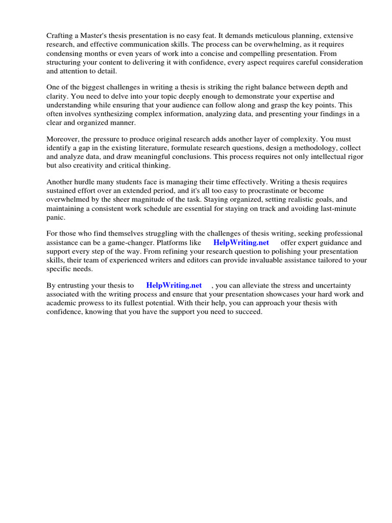 How To Make A Good Master Thesis Presentation | PDF | Thesis | Doctor ...